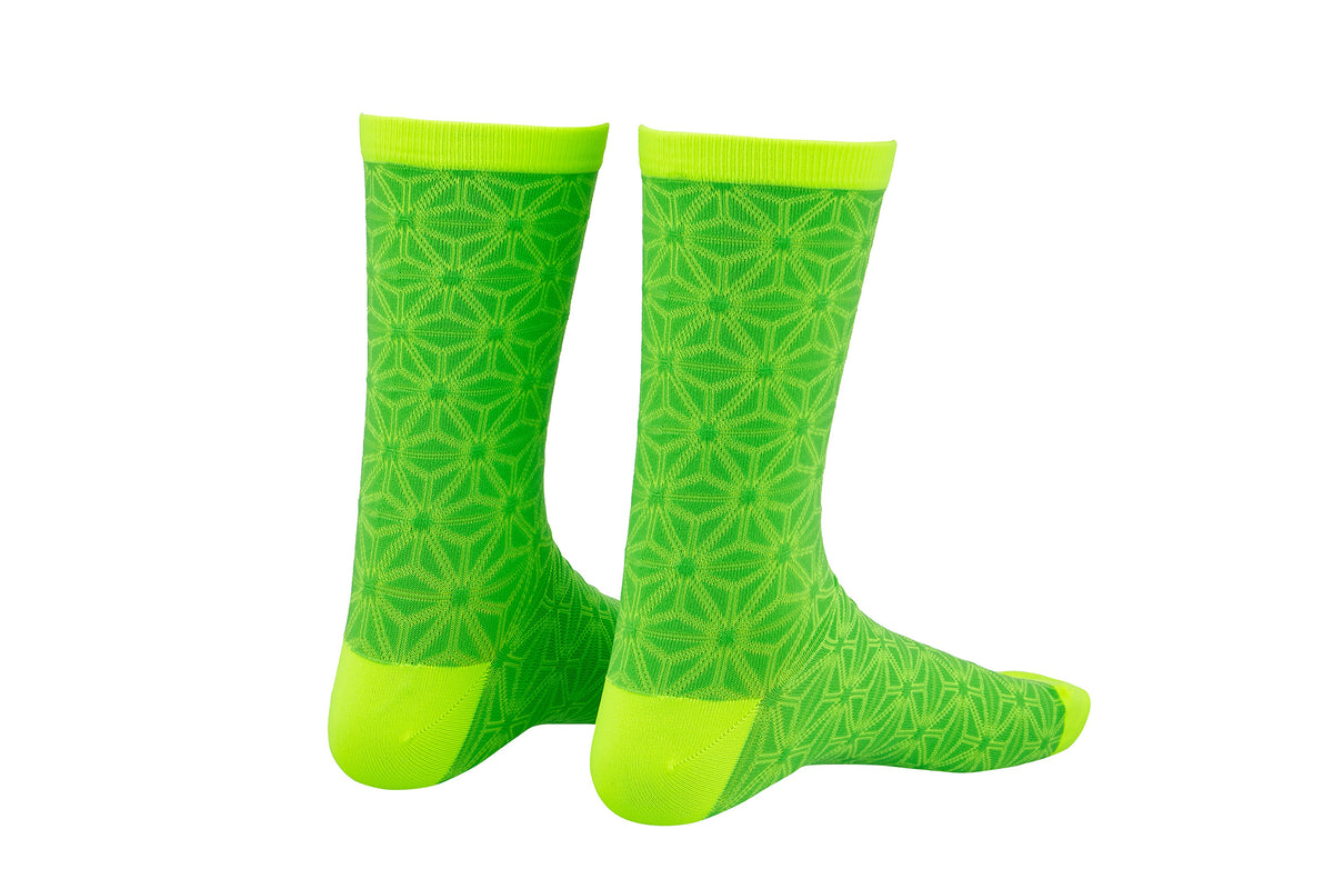 Supacaz SupaSox Asanoha Neon Yellow & Neon Green | The Pro's Closet
