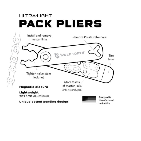 Wolf Tooth Master Link Combo Pliers Black Bolt | The Pro's Closet